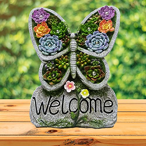 AWLLY Butterfly Garden Statues Outdoor Decor Sculptures, Garden Figurines, Patio, Lawn, Yard Art Decoration