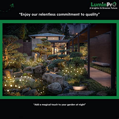 Lumin PRO Solar Lights Outdoor Waterproof Firefly Lights | Bendable & Adjustable | 8LED 2 Pack | Solar Outdoor Lights | Garden, Pathways, Yards, Patios, Landscapes | Outdoor Lights for Patio