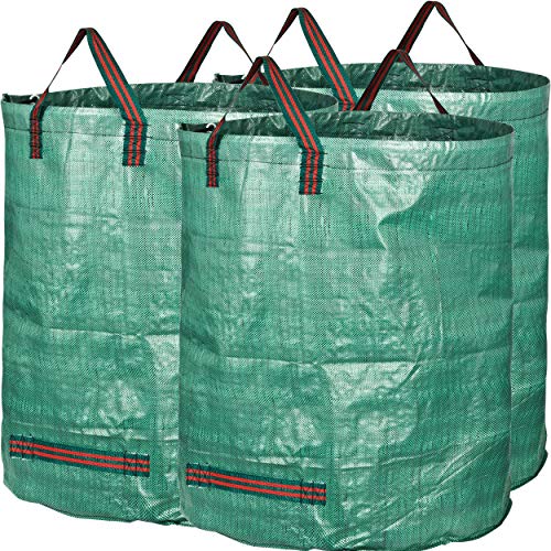 GardenMate 3-Pack 80 Gallons Professional Reusable Garden Waste Bags (H33, D26 inches) - Yard Waste Bags with Double Bottom