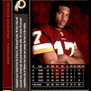 Jason Campbell - Redskins 2005 Upper Deck Rookie Premiere NFL Football Card #26