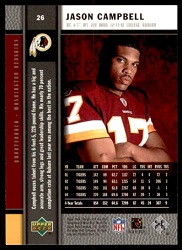 Jason Campbell - Redskins 2005 Upper Deck Rookie Premiere NFL Football Card #26