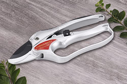 Ratchet Pruning Shears Japanese Grade Garden Shears Hand Pruner For Gardening Heavy Duty Garden Scissors Garden Clippers