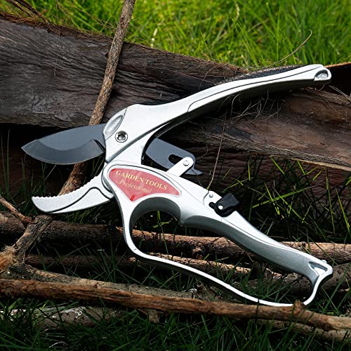 Ratchet Pruning Shears Japanese Grade Garden Shears Hand Pruner For Gardening Heavy Duty Garden Scissors Garden Clippers