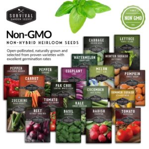 Vegetable Starter Kit Seed Vault - 20 Delicious Varieties of Vegetables - Non-GMO Heirloom Non-Hybrid Seeds for Planting - Grow Your Own Victory Garden or Start Homesteading - Survival Garden Seeds