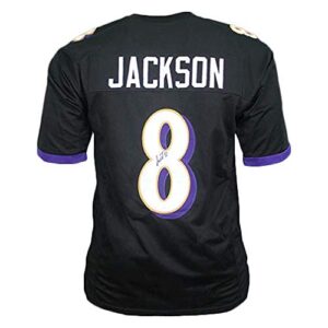 lamar jackson autographed baltimore (black #8) custom jersey – jsa