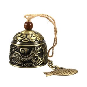 himo vintage dragon fengshui bell toy good luck bless for home garden hanging windchime blessing decoration gift (dragon)