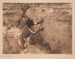 counting the record by edward s. curtis (1868-1952), original photograph, 13.75×17