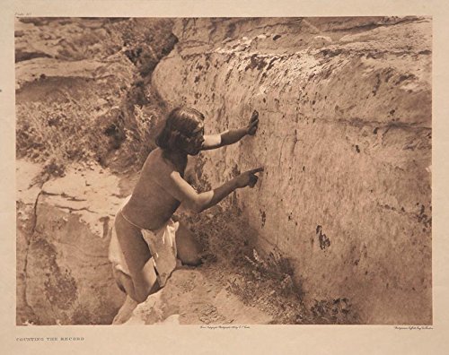 Counting the Record by Edward S. Curtis (1868-1952), Original Photograph, 13.75x17