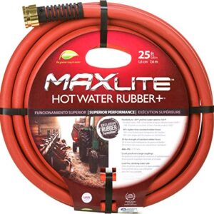 Swan Products CELSGHW58025 Element MAXLite Hot Water Rubber+ Hose with Crush Proof Couplings 25' x 5/8", Red