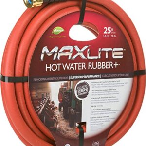 Swan Products CELSGHW58025 Element MAXLite Hot Water Rubber+ Hose with Crush Proof Couplings 25' x 5/8", Red