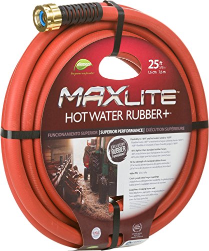 Swan Products CELSGHW58025 Element MAXLite Hot Water Rubber+ Hose with Crush Proof Couplings 25' x 5/8", Red