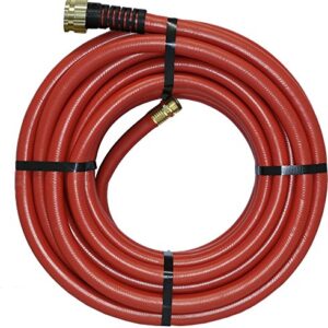 Swan Products CELSGHW58025 Element MAXLite Hot Water Rubber+ Hose with Crush Proof Couplings 25' x 5/8", Red