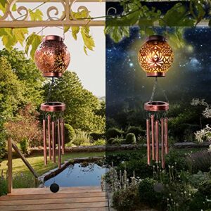 astarin solar wind chimes for outside hanging led solar lights outdoor garden lantern decorative as gift for women mom grandma best friends’ birthday gift bronze