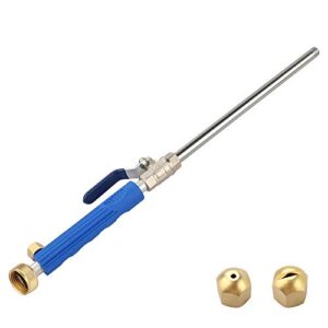 high pressure power washer wand, hydro jet water hose nozzle,watering sprayer cleaning tool, wand lance for gutter patio car pet window glass blue