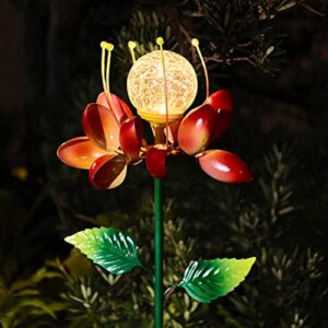 tstgee outdoor solar garden lights solar metal flower decorative lights solar spinner decorative garden stakes waterproof for patio,yard,lawn,garden decorations