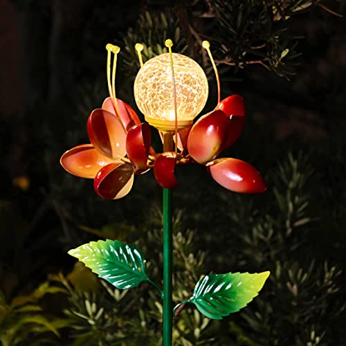 TSTGEE Outdoor Solar Garden Lights Solar Metal Flower Decorative Lights Solar Spinner Decorative Garden Stakes Waterproof for Patio,Yard,Lawn,Garden Decorations