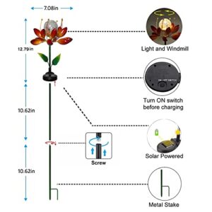 TSTGEE Outdoor Solar Garden Lights Solar Metal Flower Decorative Lights Solar Spinner Decorative Garden Stakes Waterproof for Patio,Yard,Lawn,Garden Decorations