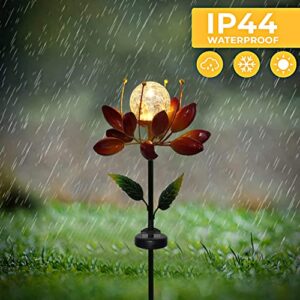 TSTGEE Outdoor Solar Garden Lights Solar Metal Flower Decorative Lights Solar Spinner Decorative Garden Stakes Waterproof for Patio,Yard,Lawn,Garden Decorations