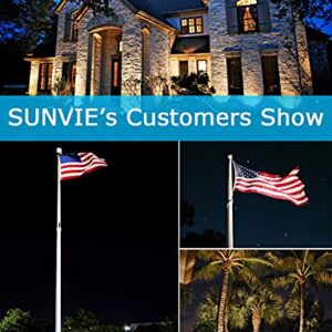 SUNVIE 30W Spot Lights Outdoor LED Spotlight 120V 3000LM Ultra Bright Flag Pole Light with Metal Stake, Warm White Flood Light Landscape Lighting for Yard Flag Tree Garden, 6 FT Cord with Plug, 2 Pack