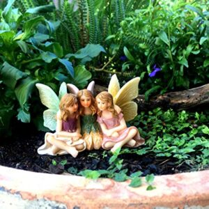 PRETMANNS Fairies for Fairy Garden - Garden Fairy Figurines - Garden Fairies for a Miniature Fairy Garden - Adorable Sitting Fairy Garden Fairies - 1 Piece Sister Fairies