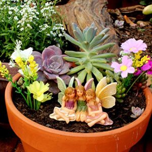 PRETMANNS Fairies for Fairy Garden - Garden Fairy Figurines - Garden Fairies for a Miniature Fairy Garden - Adorable Sitting Fairy Garden Fairies - 1 Piece Sister Fairies