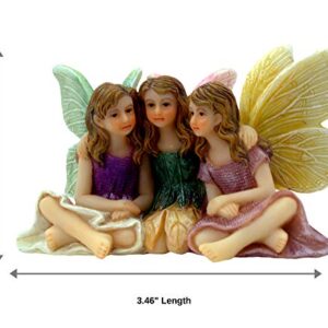 PRETMANNS Fairies for Fairy Garden - Garden Fairy Figurines - Garden Fairies for a Miniature Fairy Garden - Adorable Sitting Fairy Garden Fairies - 1 Piece Sister Fairies