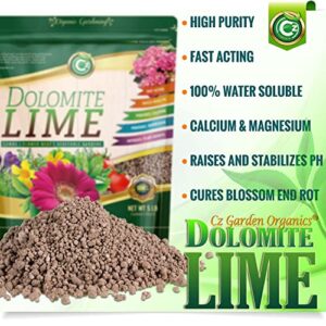 Organic Dolomite Lime - Made in USA - Garden Soil Amendment Fertilizer for Lawns, Plants & Organic Gardens. Calcium/Magnesium Additive. Safely Raise & Stabilize pH. Cures Blossom End Rot in Tomatoes