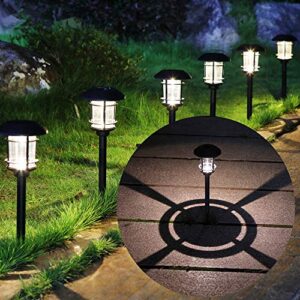 maggift 6 lumen solar powered pathway lights, 6 pack outdoor landscape lights, waterproof solar garden lights for lawn, patio, yard, walkway, deck, driveway, warm white