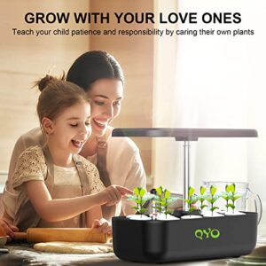 QYO Hydroponics Growing System, 12 Pods Indoor Herb Garden with 36W Full-Spectrum Grow Light, Pump System, Automatic Timer, 23.8'' Height Adjustable, Plants Germination Kit for Home Kitchen Gardening