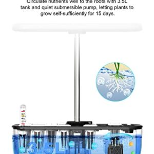 QYO Hydroponics Growing System, 12 Pods Indoor Herb Garden with 36W Full-Spectrum Grow Light, Pump System, Automatic Timer, 23.8'' Height Adjustable, Plants Germination Kit for Home Kitchen Gardening