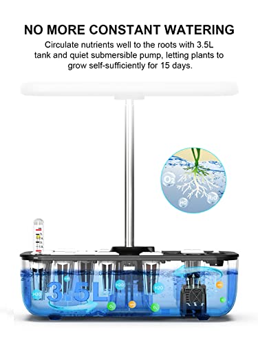 QYO Hydroponics Growing System, 12 Pods Indoor Herb Garden with 36W Full-Spectrum Grow Light, Pump System, Automatic Timer, 23.8'' Height Adjustable, Plants Germination Kit for Home Kitchen Gardening