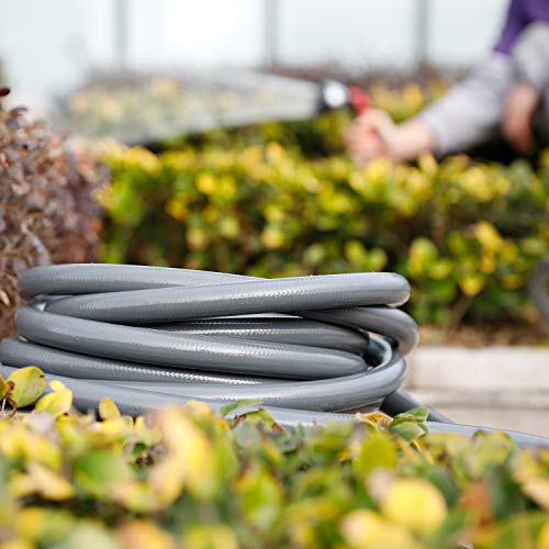 Worth Garden LEAD-IN Short Garden Hose 3/4 in. x 10 ft. NO KINK,No leak,HEAVY DUTY Durable PVC Water Hose with Solid Brass Hose Fittings, Male to Female Fittings,12 YEARS WARRANTY,H065D02