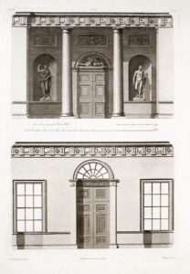 section of two sides of the porter’s hall.