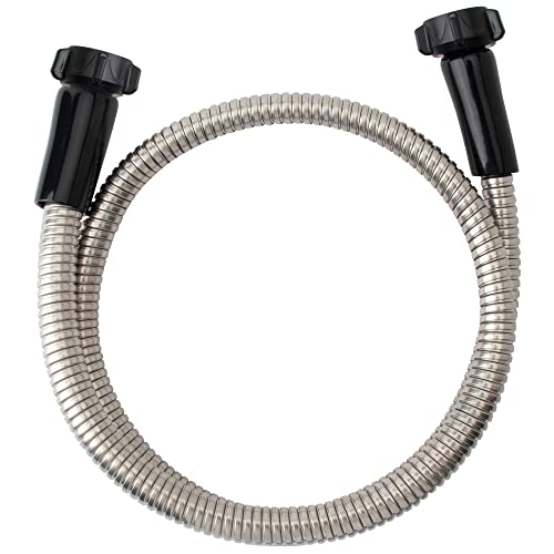 Yanwoo 304 Stainless Steel 2ft Garden Hose with Female to Female Brass Connector, 18mm Outer Diameter Flexible & Lightweight Heavy Duty Short Water Hose for Outdoor (2 Feet)