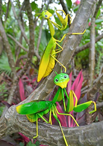 GIFTME 5 Metal Mantis Garden Yard Art Decor Set of 2 Lawn Patio Tree Ornaments Sculpture