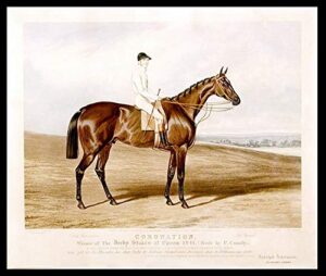 coronation, winner of the derby stakes at epsom 1841, (rode by p. conolly.) a bay horse, bred by and the property of a. rawlinson, esq. of chadlington, oxon. was got by sir hercules, his dam ruby by rubens, grand-dam revenge’s dam, by williamson’s ditto: