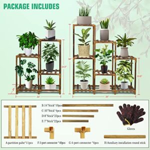 AWLYLNLL Wood Plant Stand Indoor for Living Room,Mutilple Plants Tiered Plant Shelf Outdoor Garden Decor , Ladder Plant Holder Table Plant Pot Stand for Window Balcony Home Decor