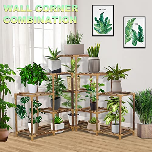 AWLYLNLL Wood Plant Stand Indoor for Living Room,Mutilple Plants Tiered Plant Shelf Outdoor Garden Decor , Ladder Plant Holder Table Plant Pot Stand for Window Balcony Home Decor