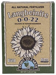 down to earth organic langbeinite fertilizer mix 0-0-22, 5 lb