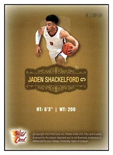 JADEN SHACKELFORD RC 2022 Wild Card Gold Matte ROOKIE #29 G League NM+-MT+ NBA Basketball