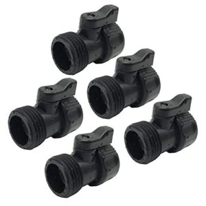 alkarama 5 pack plastic garden hose shut off valve water shutoff valve shut-off ball valve standard 3/4” thread connector coupling