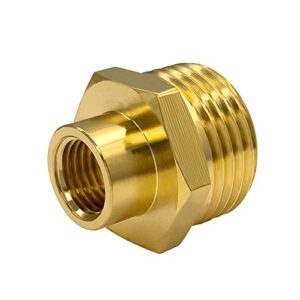 Hooshing 4PCS Garden Hose Atapter 3/4" GHT Male x 1/4" NPT Female Connector GHT to NPT Brass Fittings Female to Male Water Hose Quick Connector