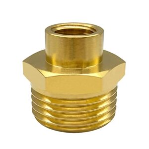 Hooshing 4PCS Garden Hose Atapter 3/4" GHT Male x 1/4" NPT Female Connector GHT to NPT Brass Fittings Female to Male Water Hose Quick Connector