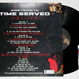 Moneybagg Signed Time Served Deluxe Album LP Vinyl Record Yo w/JSA COA