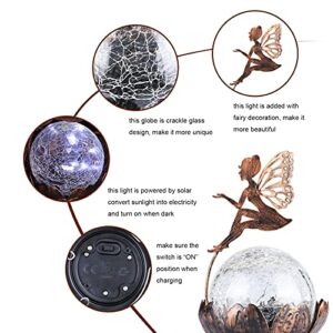 MUMTOP Solar Lantern Fairy Light, Crackle Glass Solar Lights Outdoor LED Waterproof Tabletop Lamp for Table, Yard, Garden, Patio, Lawn Decor