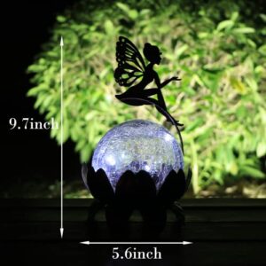 MUMTOP Solar Lantern Fairy Light, Crackle Glass Solar Lights Outdoor LED Waterproof Tabletop Lamp for Table, Yard, Garden, Patio, Lawn Decor