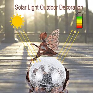 MUMTOP Solar Lantern Fairy Light, Crackle Glass Solar Lights Outdoor LED Waterproof Tabletop Lamp for Table, Yard, Garden, Patio, Lawn Decor