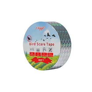 kugge bird flash tape (1in,360ft), double side reflective ribbon, protect your house, garden, orchard