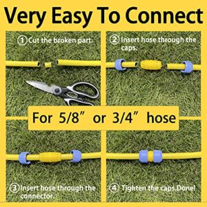 (5/8" or 3/4") Easy Garden Hose Repair Kit Hose Connector Hose Fitting Water Repair End Hose Mender Barbed Hose Extender Pipe Adapter 3 Sets Fit for 5/8 inch or 3/4 inch hose