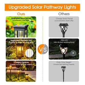 KOOPER Solar Pathway Lights Outdoor, 4 Pack Upgraded Solar Outdoor Lights, Bright Solar Garden Lights Outdoor Waterproof, Auto On/Off Outdoor Solar Lights for Yard Landscape Path Lawn Patio Walkway